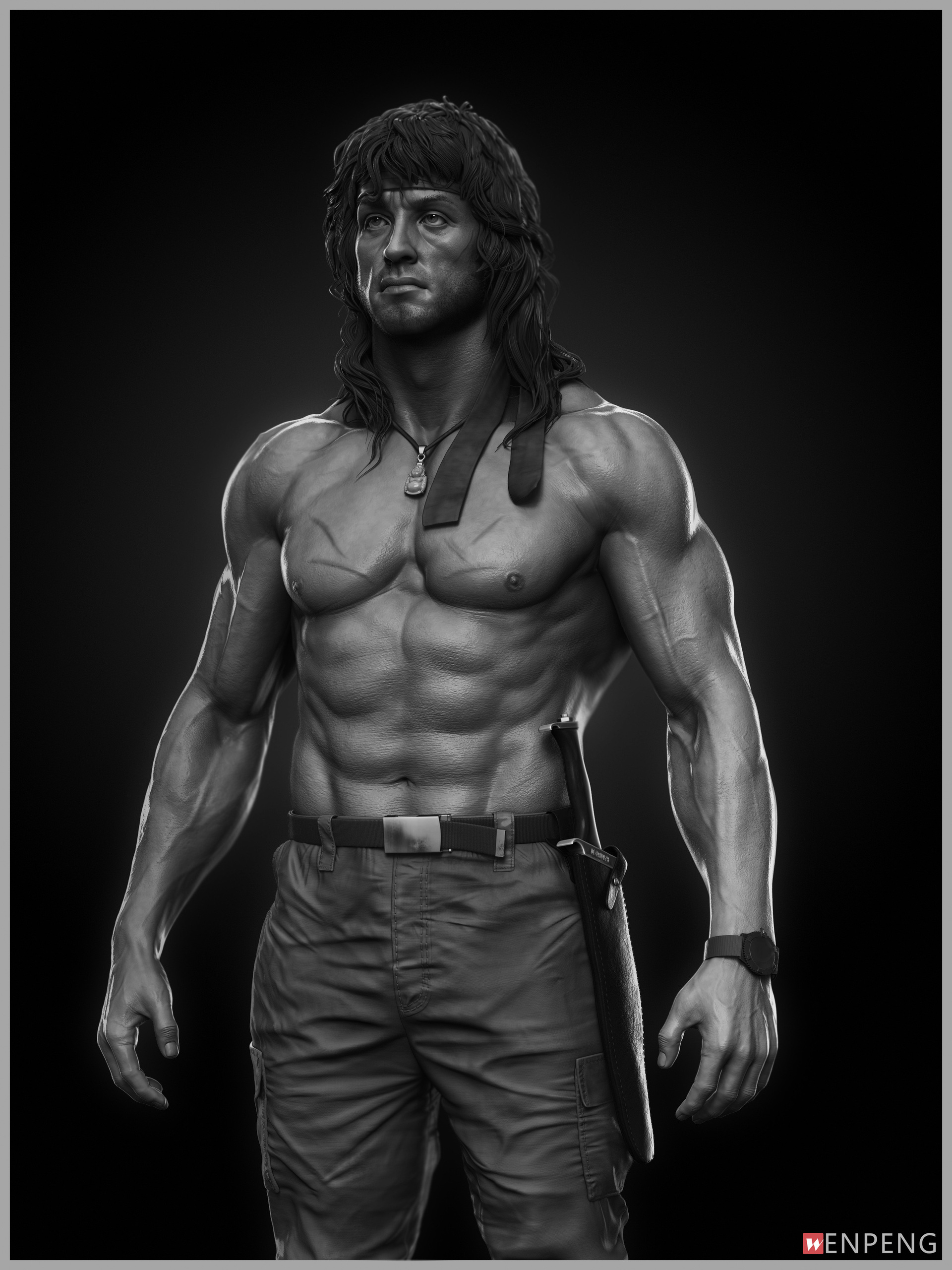 约翰·兰博 John Rambo_zbrush建模模型 - 角色/人物/生物 - 作品模型 - CG模型网