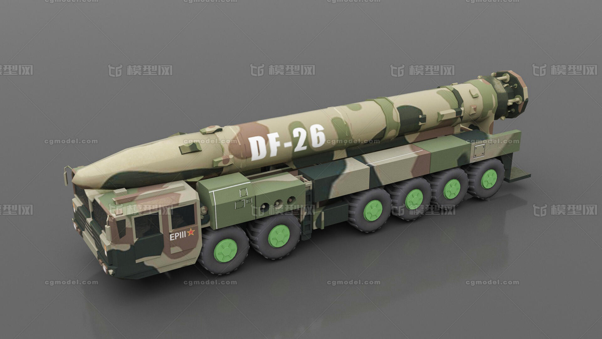 DF-26 东风26模型-装甲车／坦克模型库-3ds Max(.max)模型下载-cg模型网