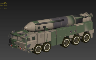 四种迷彩贴图 东风-21弹道导弹 DF-21 东风-21D模型-装甲车／坦克模型库-3ds Max(.max)模型下载-cg模型网