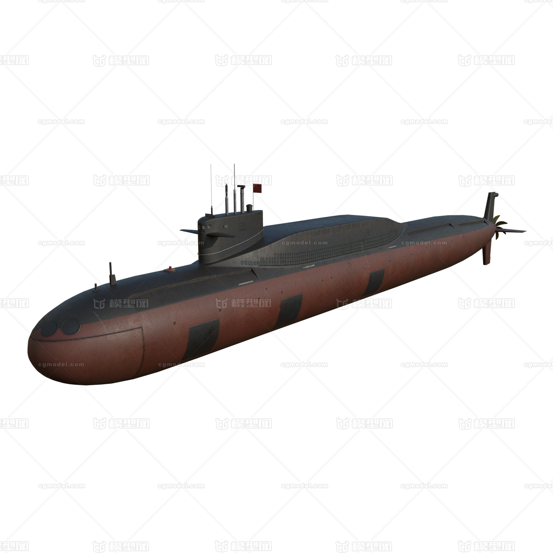 094型战略核潜艇 中国海军模型-潜艇模型库-3ds Max(.max)模型下载-cg模型网