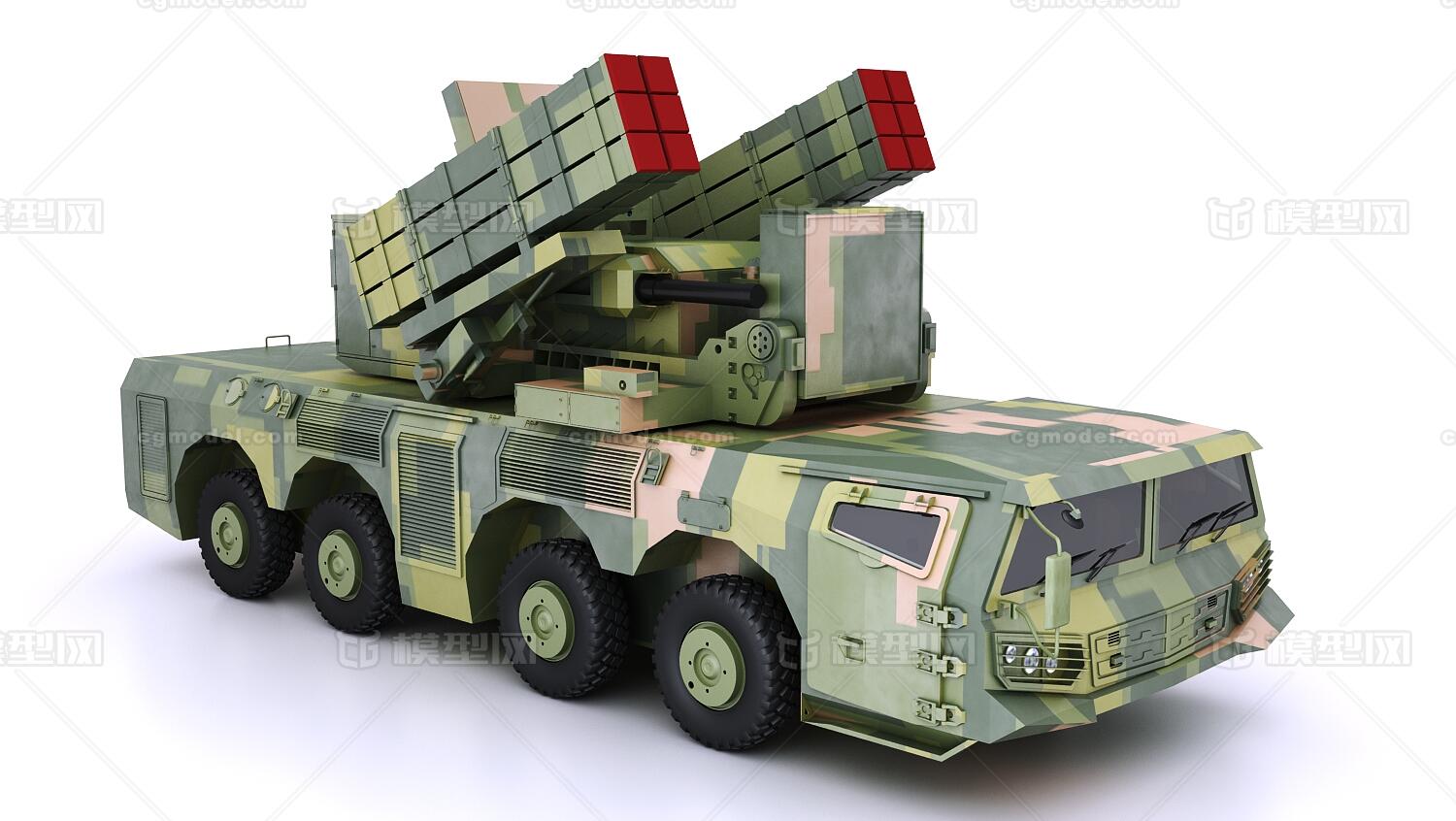 国产FK-2000防空导弹武器系统模型-火炮器械模型库-3ds Max(.max)模型下载-cg模型网