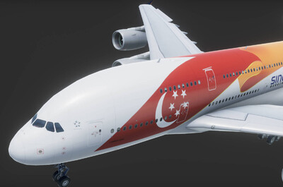 A380客机模型 飞机场模型-客机/民用飞机模型库-Maya(.ma/.mb)模型下载-cg模型网
