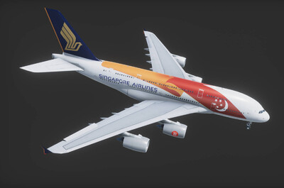 A380客机模型 飞机场模型-客机/民用飞机模型库-Maya(.ma/.mb)模型下载-cg模型网