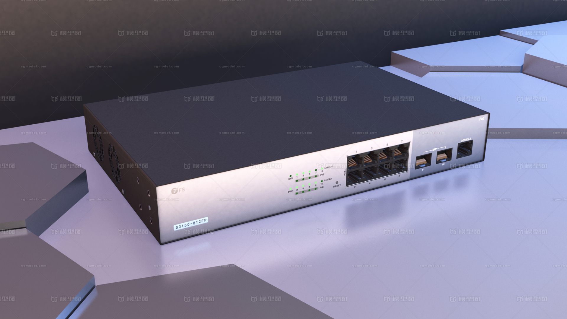 S3150-8T2F9(8-Port Gigabit)交换机模型-电脑设备模型库-3ds Max(.max)模型下载-cg模型网