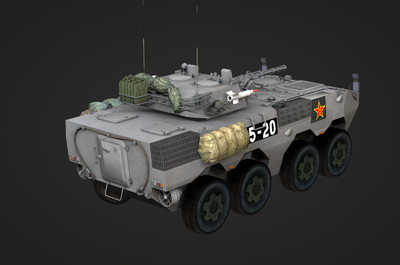 ZBD-09式8X8轮式步兵战车模型-装甲车／坦克模型库-Cinema 4D(.c4d)模型下载-cg模型网