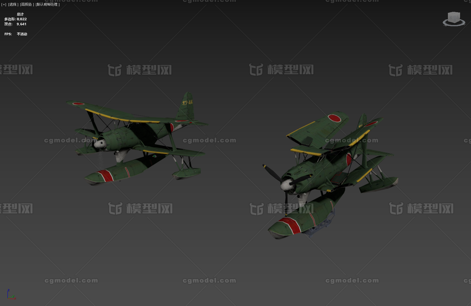 三菱 F1M2 零式水上 观测机2.0模型-军用飞机模型库-3ds Max(.max)模型下载-cg模型网