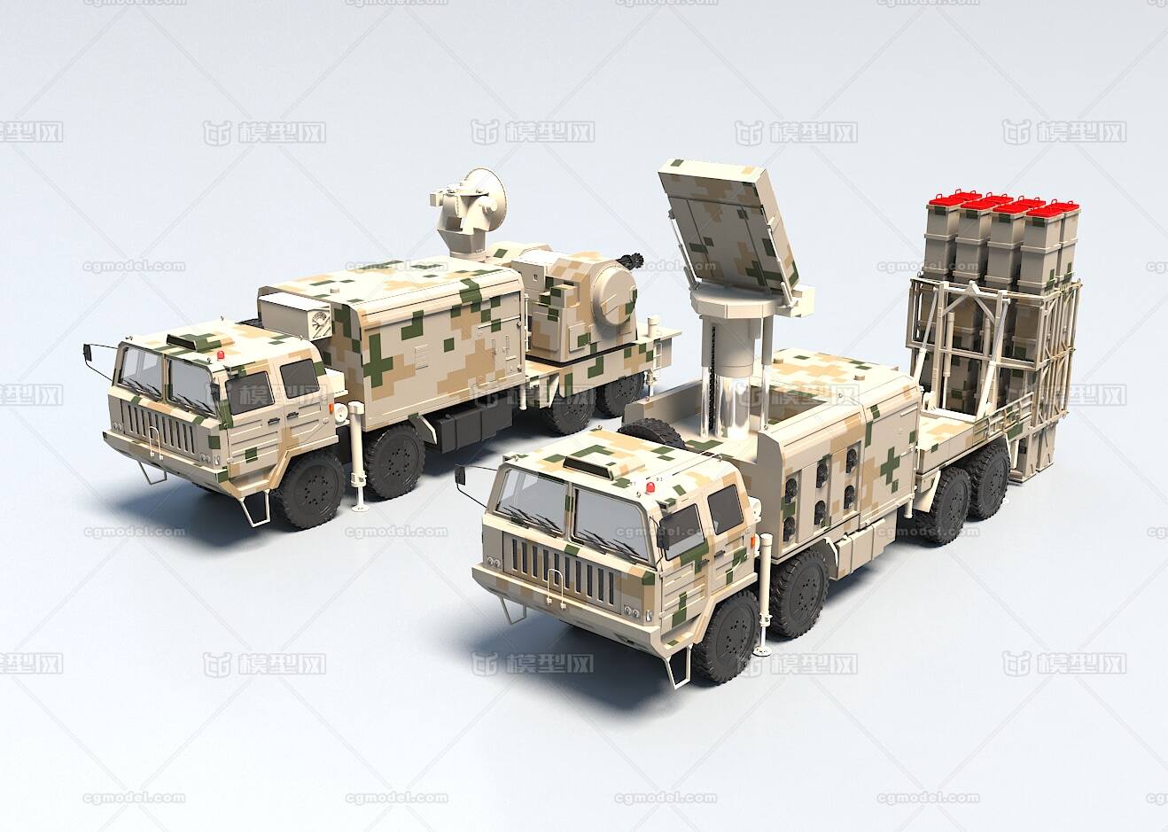 红旗-11 HQ-11末端防御系统模型-火炮器械模型库-3ds Max(.max)模型下载-cg模型网