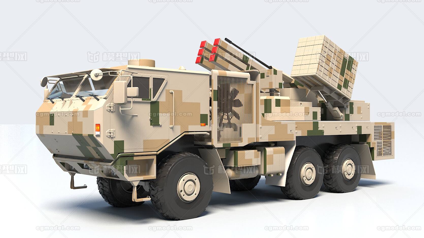 FK-3000型弹炮合一对空防御系统模型-火炮器械模型库-3ds Max(.max)模型下载-cg模型网