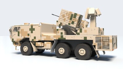 FK-3000型弹炮合一对空防御系统模型-火炮器械模型库-3ds Max(.max)模型下载-cg模型网