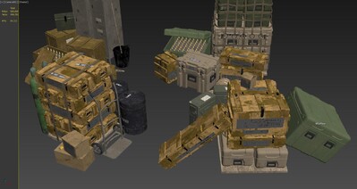 军用物资 弹药箱模型-现代场景模型库-FBX(.fbx)模型下载-cg模型网