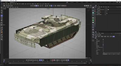 BMP-2步兵战车模型-装甲车／坦克模型库-Cinema 4D(.c4d)模型下载-cg模型网