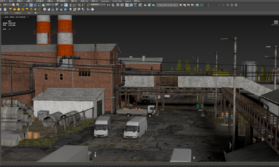 次世代PBR破旧工厂 厂房模型-现代场景模型库-Blender(.blend)模型下载-cg模型网