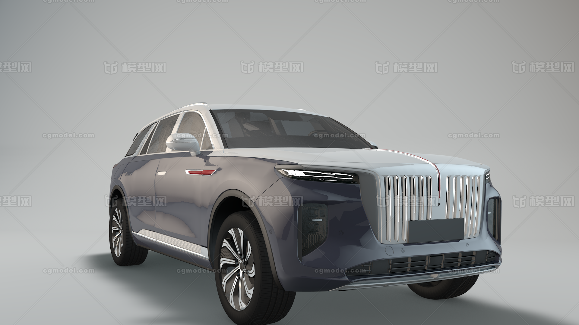 国产红旗E-HS9 汽车3d模型模型-轿车模型库-Cinema 4D(.c4d)模型下载-cg模型网