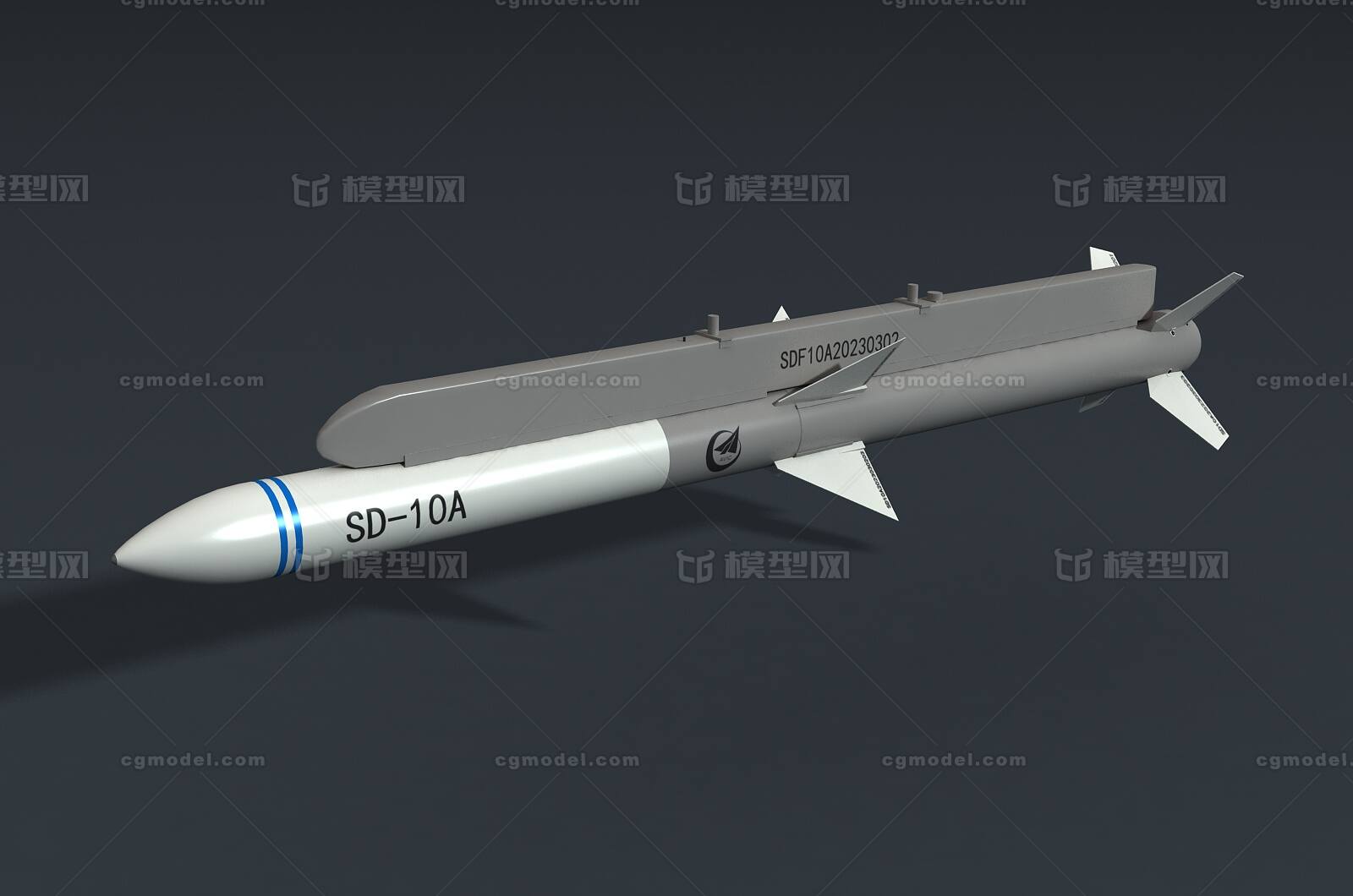 写实导弹 SD-10A雷达中距空空导弹模型-其他器械模型库-FBX(.fbx)模型下载-cg模型网