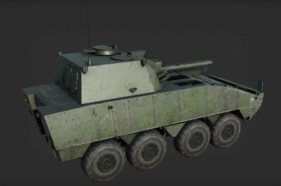 M1287型120毫米自行迫击炮 M120拖拽式迫击炮模型-装甲车／坦克模型库-3ds Max(.max)模型下载-cg模型网