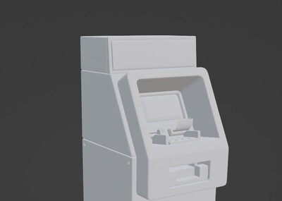 银行取款机ATM机器3d模型模型-电脑设备模型库-Blender(.blend)模型下载-cg模型网