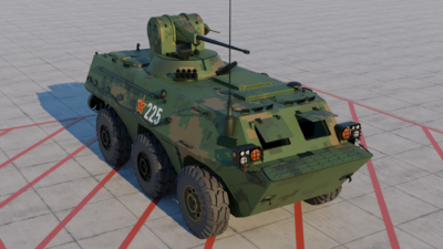 最新两种涂装ZSL92式轮式步兵战车 92式步战车模型-火炮器械模型库-Blender(.blend)模型下载-cg模型网