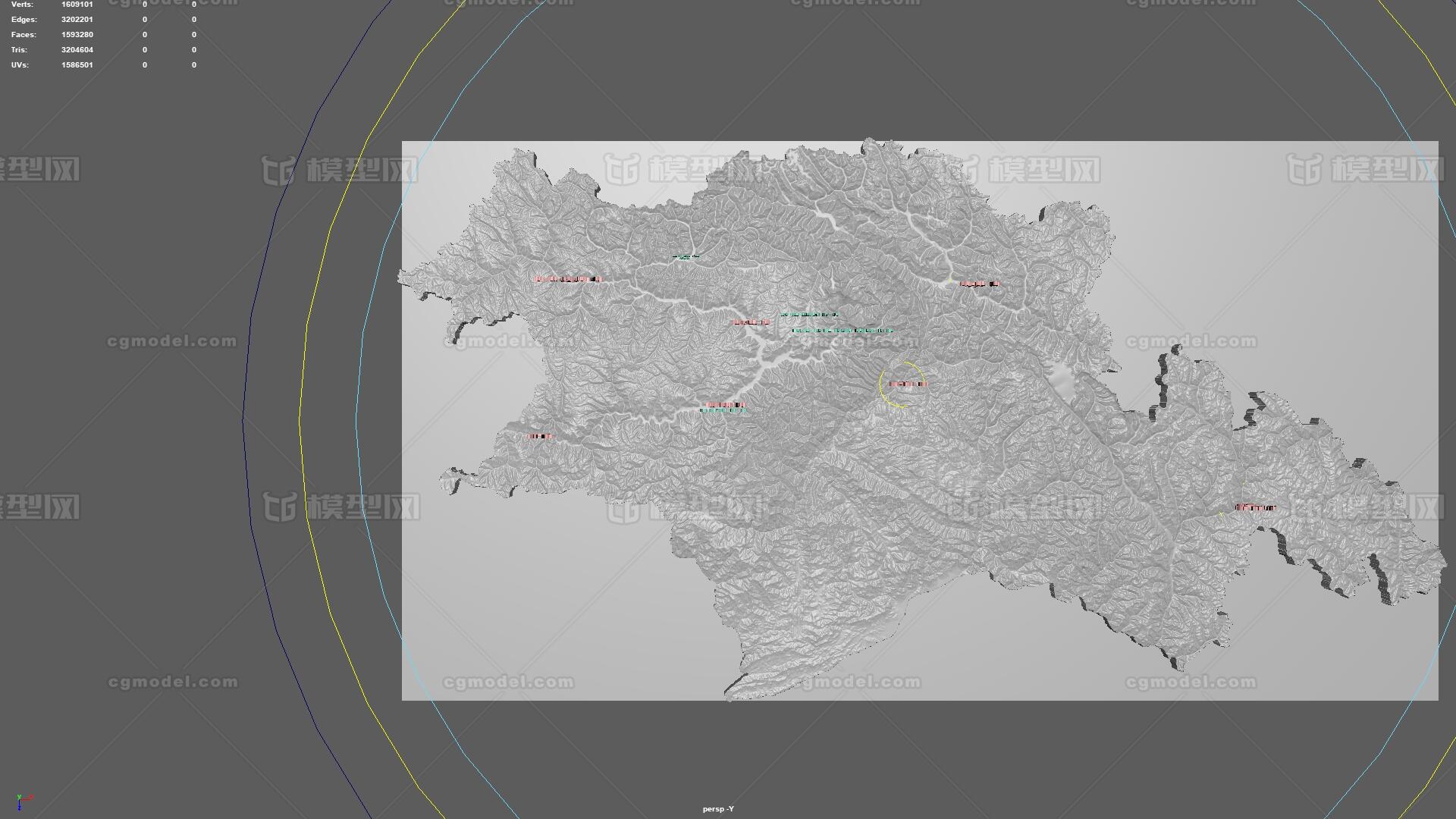 西藏自治区 林芝市模型-地形模型库-Maya(.ma/.mb)模型下载-cg模型网
