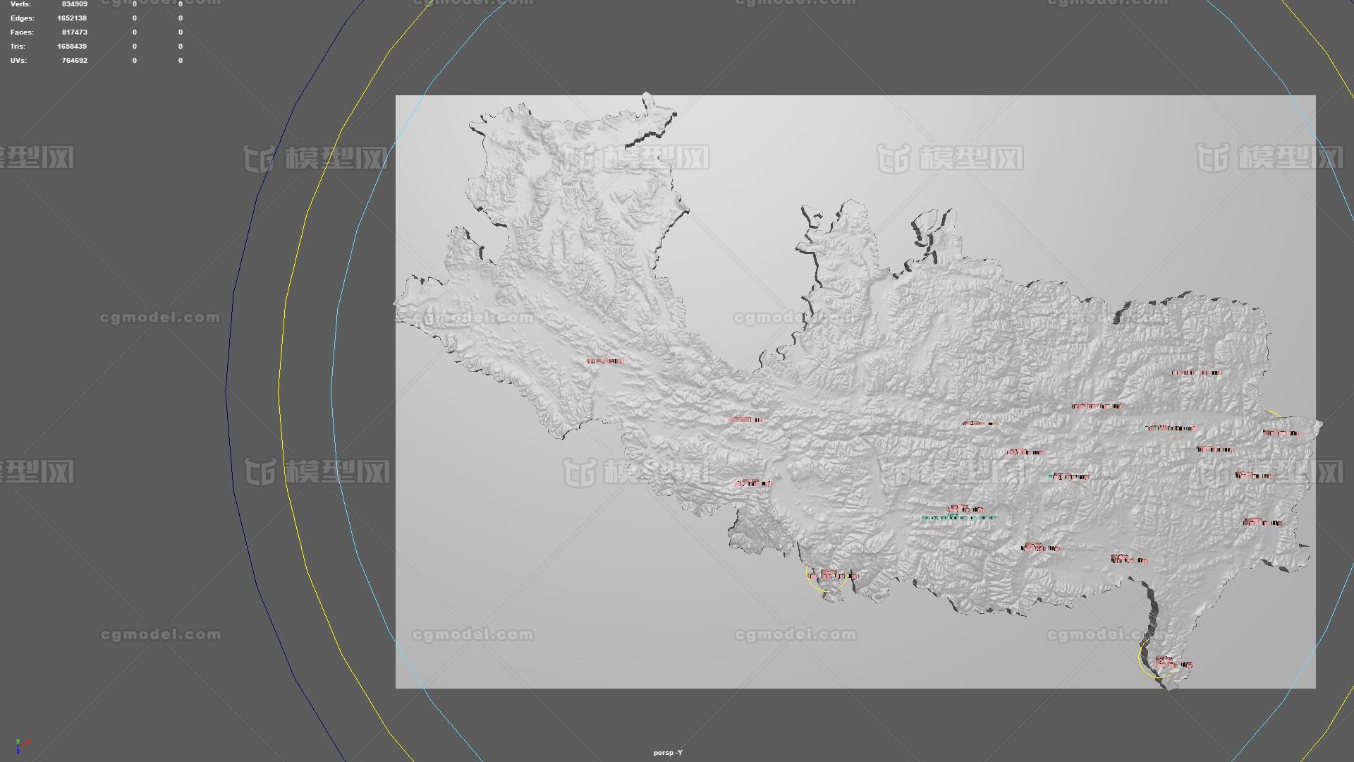 西藏自治区 日喀则市模型-地形模型库-Maya(.ma/.mb)模型下载-cg模型网