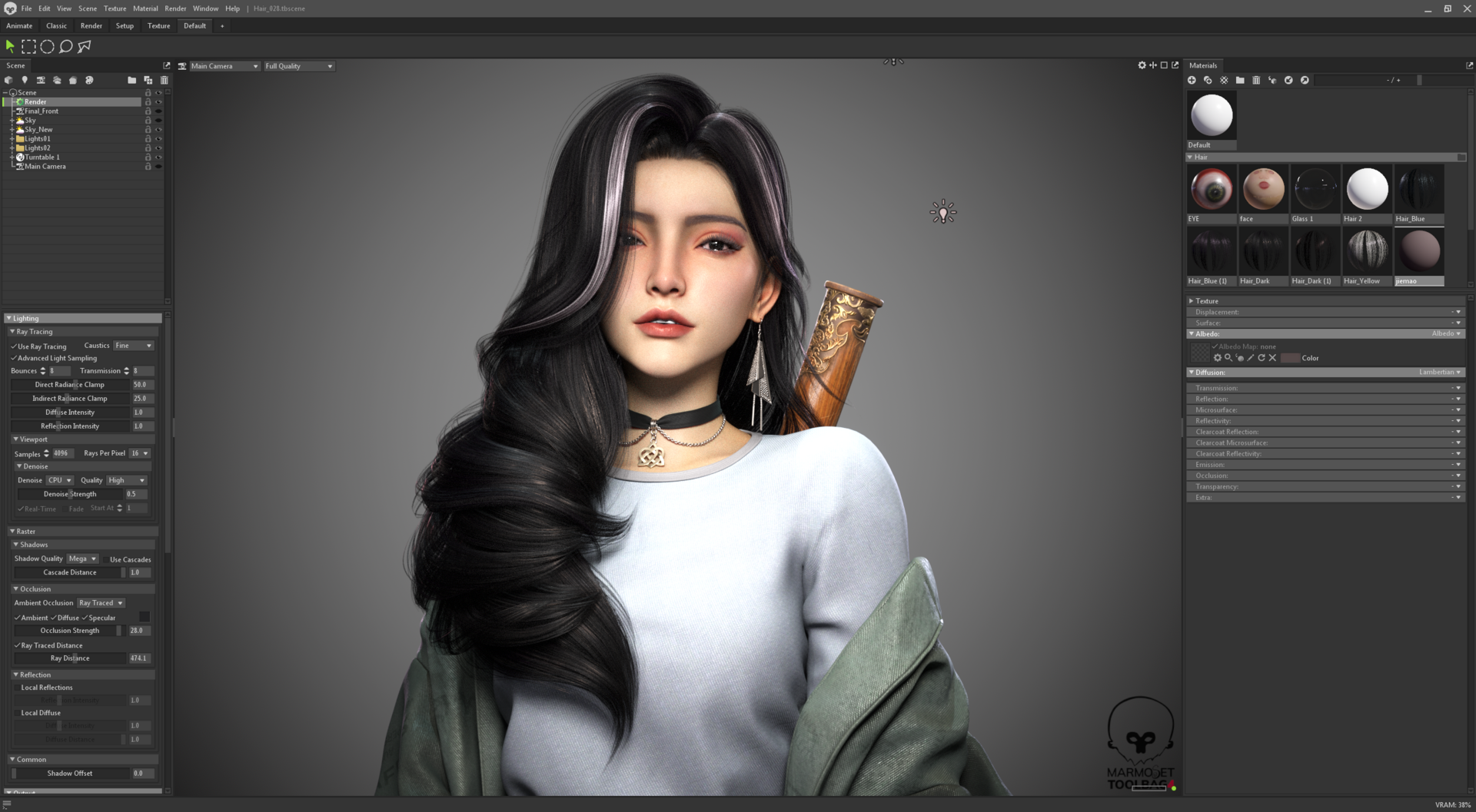 GSd插片毛发练习模型 - 角色/人物/生物 - 作品模型 - CG模型网