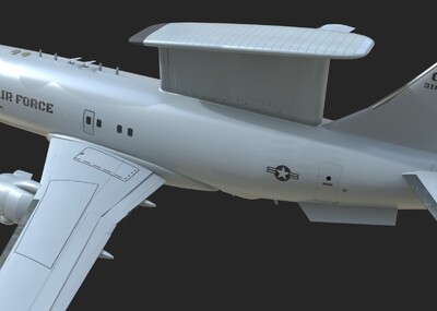 PBR美国空军 E-7A预警机模型-军用飞机模型库-3D Studio(.3ds)模型下载-cg模型网