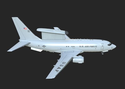 PBR美国空军 E-7A预警机模型-军用飞机模型库-3D Studio(.3ds)模型下载-cg模型网