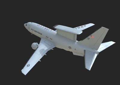 PBR美国空军 E-7A预警机模型-军用飞机模型库-3D Studio(.3ds)模型下载-cg模型网