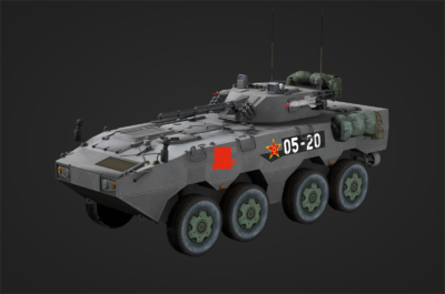 ZBD-09式8X8轮式步兵战车模型-装甲车／坦克模型库-Cinema 4D(.c4d)模型下载-cg模型网