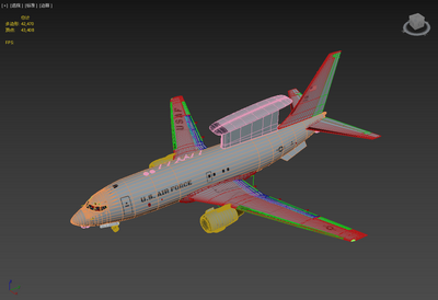 PBR美国空军 E-7A预警机模型-军用飞机模型库-3D Studio(.3ds)模型下载-cg模型网