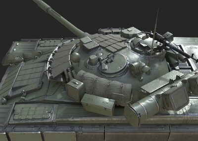 PBR 俄罗斯T-80BVM型主战坦克模型-装甲车／坦克模型库-3D Studio(.3ds)模型下载-cg模型网