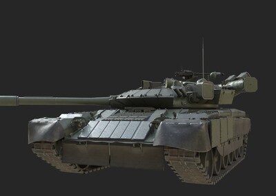 PBR 俄罗斯T-80BVM型主战坦克模型-装甲车／坦克模型库-3D Studio(.3ds)模型下载-cg模型网