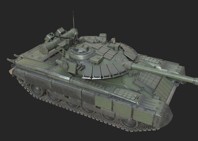 PBR 俄罗斯T-80BVM型主战坦克模型-装甲车／坦克模型库-3D Studio(.3ds)模型下载-cg模型网