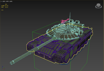 PBR 俄罗斯T-80BVM型主战坦克模型-装甲车／坦克模型库-3D Studio(.3ds)模型下载-cg模型网