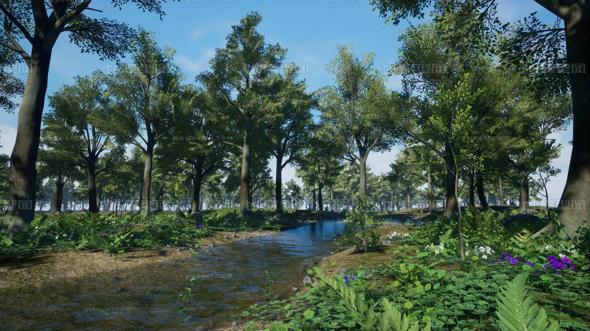 森林 小溪模型-自然场景模型库-Unreal Engine模型下载-cg模型网