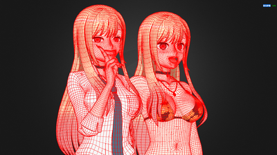 免费 二次元模型-女人模型库-OBJ(.obj/.mtl)模型下载-cg模型网