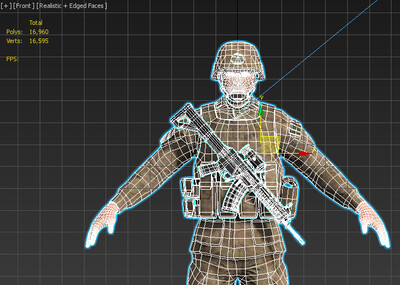 解放军21式 荒漠迷彩作训服；赠***z191步枪模型-男人模型库-3ds Max(.max)模型下载-cg模型网