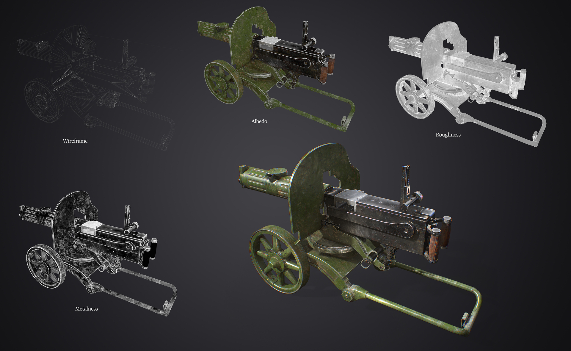 马克泌重机枪M1910模型 - 工业/产品/道具 - 作品模型 - CG模型网