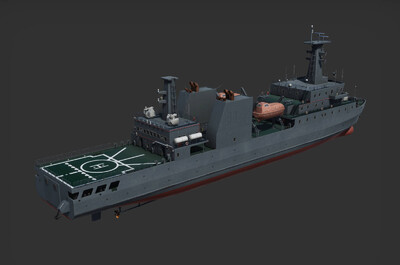 GY820综合保障船 保障船模型-军舰模型库-Maya(.ma/.mb)模型下载-cg模型网