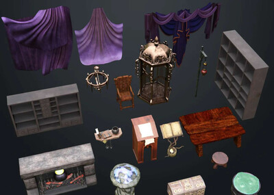 【场景84】巫师的房间 巫师的秘密屋模型-古代场景模型库-3ds Max(.max)模型下载-cg模型网