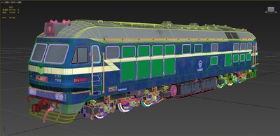 东风8型内燃机车(DF8 0001)模型-火车/轨道车模型库-3ds Max(.max)模型下载-cg模型网