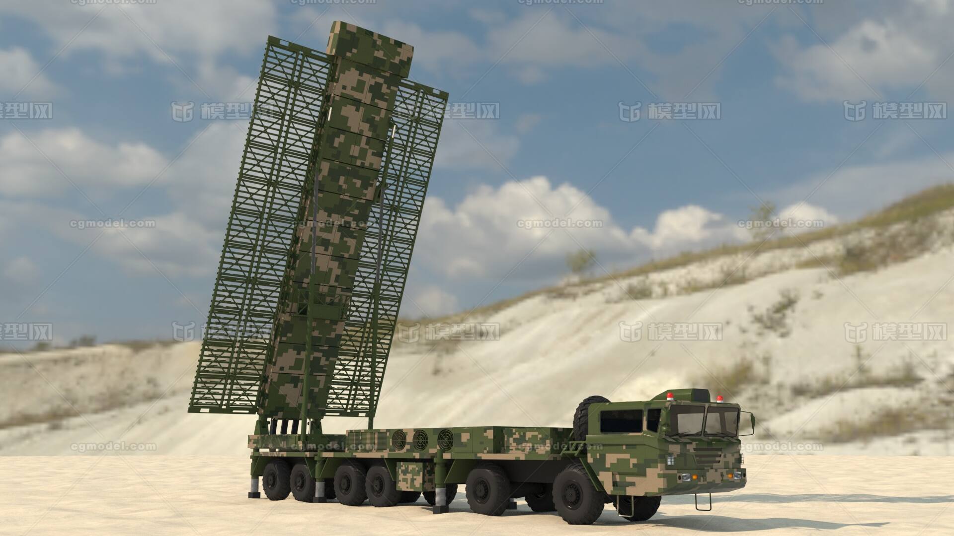YLC-8E 中国反隐身雷达模型-其他器械模型库-3ds Max(.max)模型下载-cg模型网
