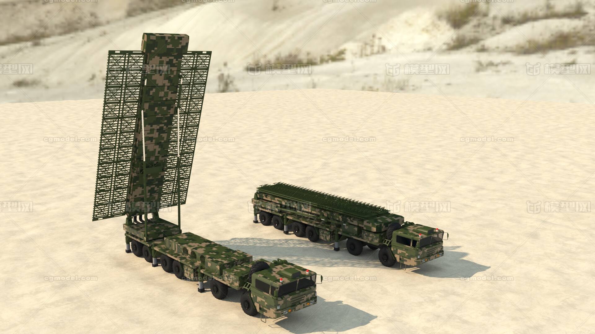 YLC-8E 中国反隐身雷达模型-火炮器械模型库-3ds Max(.max)模型下载-cg模型网