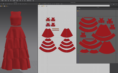 写实类服饰 女生无袖分体裙模型-穿戴服饰模型库-Marvelous Designer（.Zprj）模型下载-cg模型网