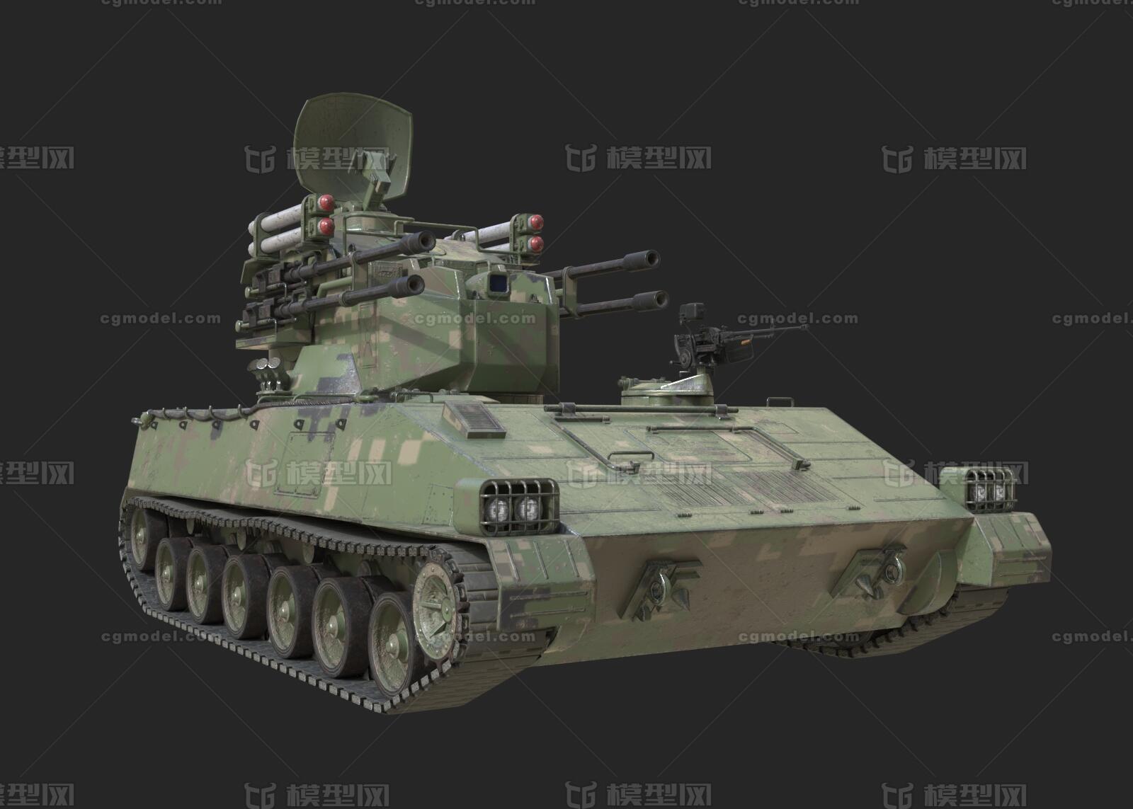PBR 四涂装模型-火炮器械模型库-3D Studio(.3ds)模型下载-cg模型网