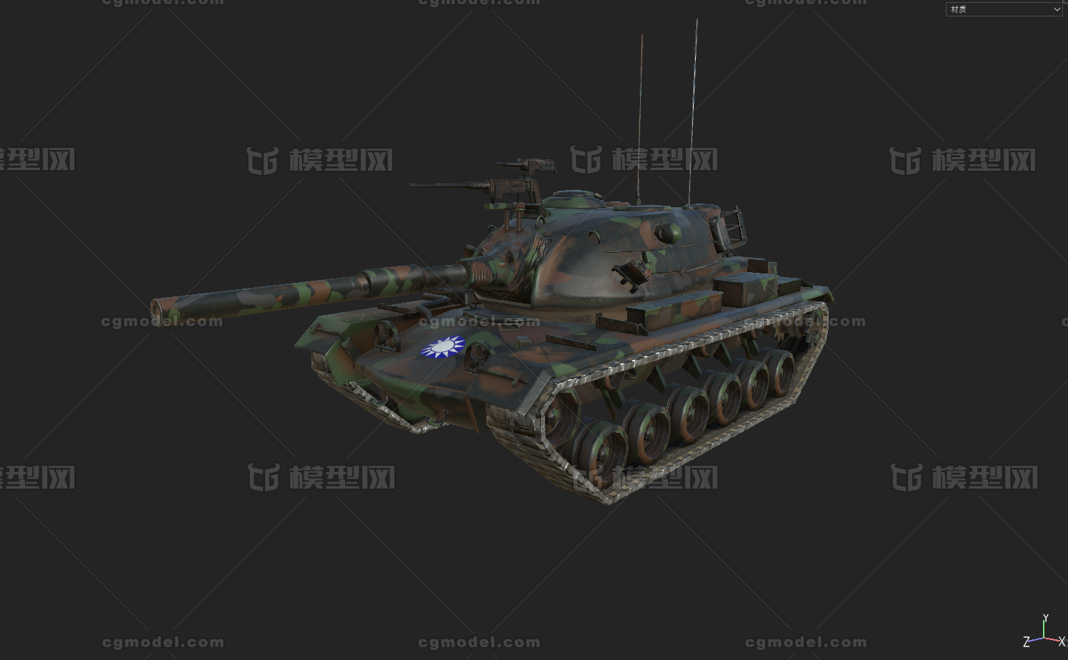 PBR材质 中国台湾省模型-装甲车／坦克模型库-FBX(.fbx)模型下载-cg模型网