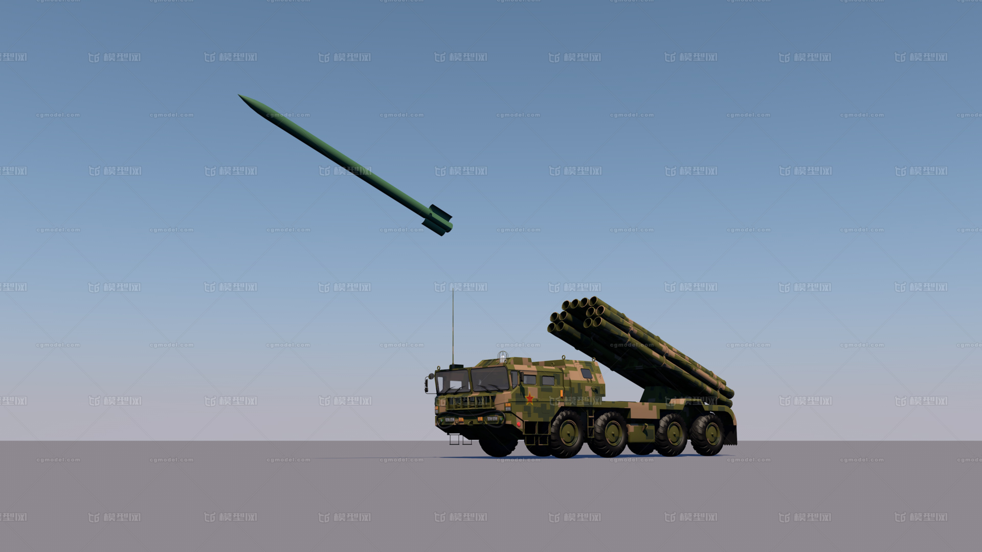 PHL-03远程火箭炮模型-火炮器械模型库-Cinema 4D(.c4d)模型下载-cg模型网