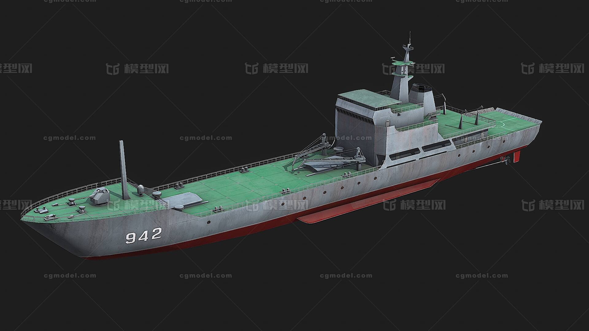 073大型登陆舰 两栖登陆舰模型-军舰模型库-3ds Max(.max)模型下载-cg模型网