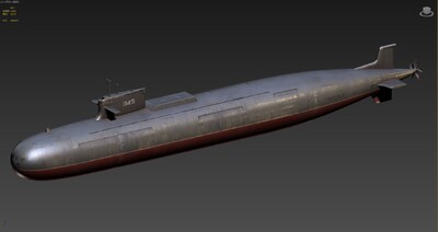 093B攻击型核潜艇 核潜艇模型-潜艇模型库-3ds Max(.max)模型下载-cg模型网