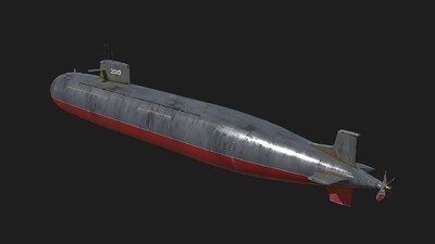 093A攻击核潜艇 核潜艇模型-潜艇模型库-3ds Max(.max)模型下载-cg模型网