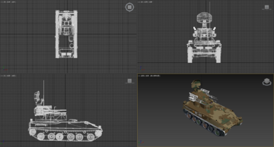 95式25毫米自行高炮 PGZ95式自行高炮模型-火炮器械模型库-Blender(.blend)模型下载-cg模型网